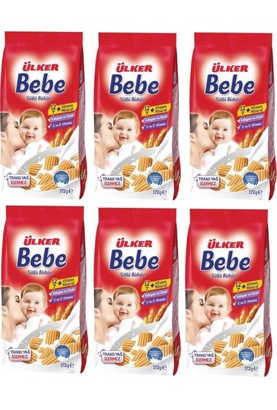 Ülker Bebe Sütlü Bisküvisi 172 gr x 6 Adet