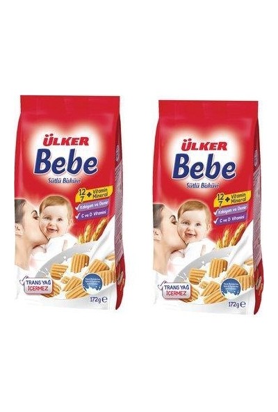 Ülker Bebe Sütlü Bisküvisi 172 gr x 2 Adet