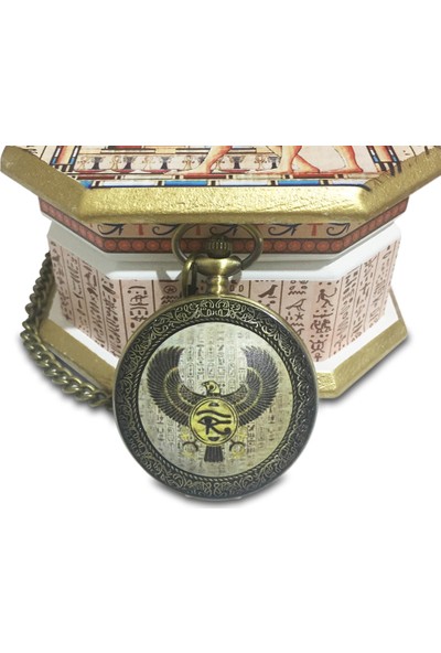 Kuzey Caddesi Antik Mısır Horus Kişiye Özel Köstekli Cep Saati 513