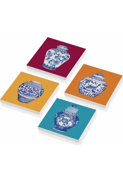 The Mia Taş Bardak Altlığı 4'lü Set Küp