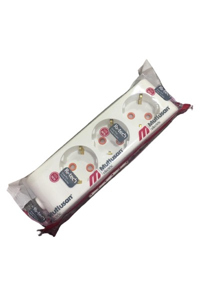 Mutlusan Üçlü Grup Priz Topraklı Klemensli Kablosuz