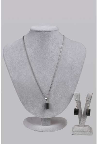 Labradorit Doğal Taş Kolye ve Küpe Set 210006 Labradorit Doğal Taş Kolye ve Küpe Set 210006
