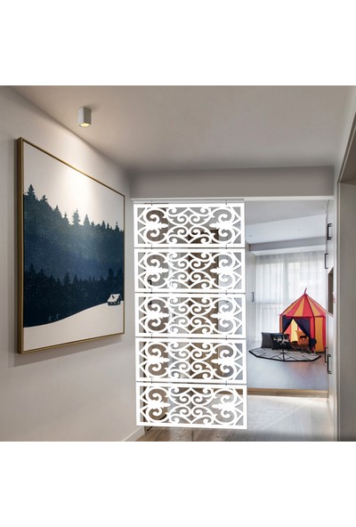 Liar Askılı Seperatör - LAS-206 - (6 mm) - (100 cm x 210 cm) - (Beyaz)