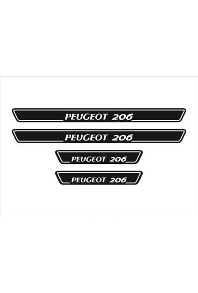Ömr Dizayn Hediye Peugeot 206 4'lü Kapı Eşiği Oto Aksesuar Beyaz