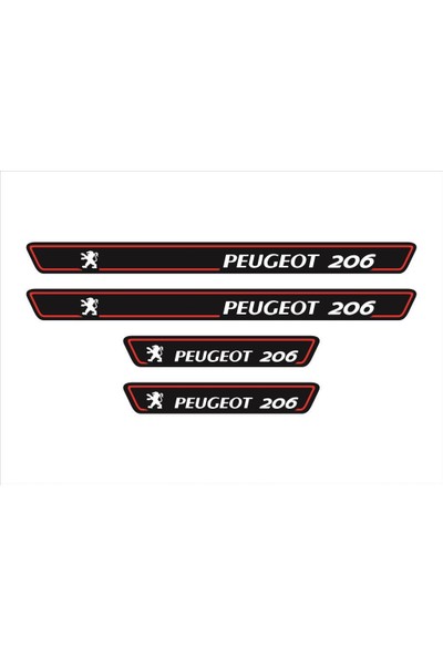 Ömr Dizayn Hediye Peugeot 206 Logolu 4'lü Kapı Eşiği Oto Aksesuar Kırmızı Ömr Dizayn Hediye Peugeot 206 Logolu 4'lü Kapı Eşiği Oto Aksesuar Kırmızı