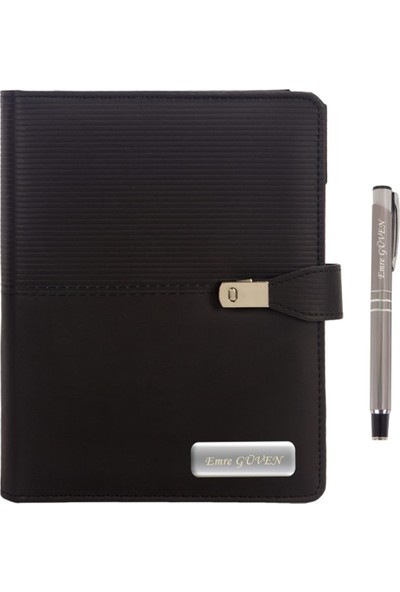 Hediye Rengi İsme Özel Organizerli Exclusive tarihsiz Sonsuz Ajanda ve Kalem Seti Siyah Hediye Rengi İsme Özel Organizerli Exclusive tarihsiz Sonsuz Ajanda ve Kalem Seti Siyah