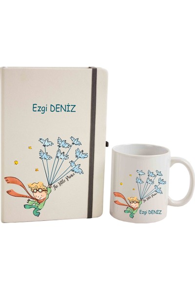 Hediye Rengi İsme Özel Defter Ve kupa Bardak Seti - The Little Prince M2 Hediye Rengi İsme Özel Defter Ve kupa Bardak Seti - The Little Prince M2