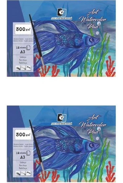 Alex Schoeller A3 Art Watercolor Blok Ekstra White 300 Gram 12 Yaprak 2'li Alex Schoeller A3 Art Watercolor Blok Ekstra White 300 Gram 12 Yaprak 2'li