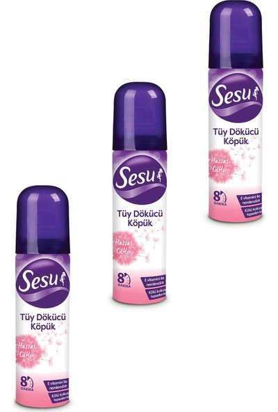 Sesu Tüy Dökücü Köpük Hassas Cilt 150 ml x 3 Adet Sesu Tüy Dökücü Köpük Hassas Cilt 150 ml x 3 Adet