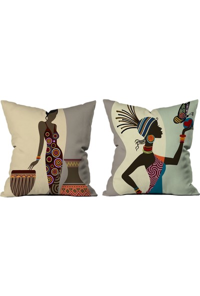 Sweet Home Art Fırt 2'li Yastık Kırlent Kılıfı