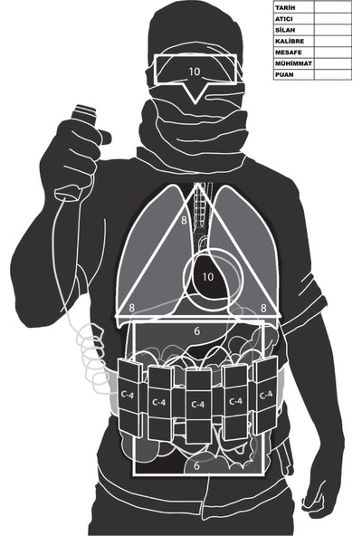 Halilav Terörist Adam Hedef Kağıdı 50X70 (50 Adet) Halilav Terörist Adam Hedef Kağıdı 50X70 (50 Adet)
