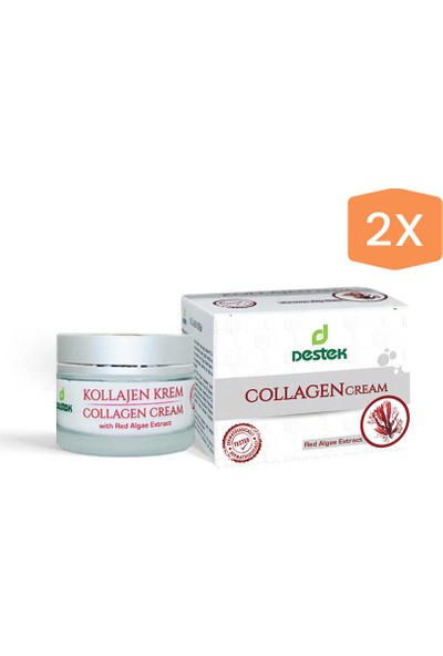 Destek Kollajen Krem Kırmızı Yosun Özlü 50 ml 2 Adet