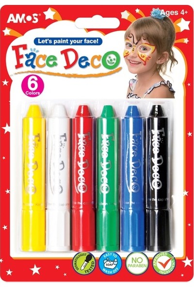 Amos Face Deco Yüz Boyası 6 Renk Amos Face Deco Yüz Boyası 6 Renk