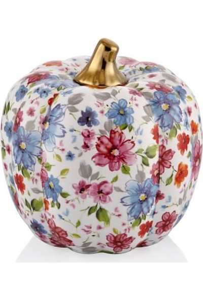 La Madore Pumpie Beyaz Renkli Çiçek Baskı Bal Kabağı - Orta Boy La Madore Pumpie Beyaz Renkli Çiçek Baskı Bal Kabağı - Orta Boy