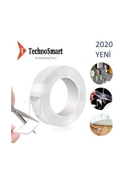 Technosmart 5 Metre Çift Taraflı Nano Teknolojili Süper Güçlü Bant Extragüçlü Duvar Çerçeve Taşıyıcı Technosmart 5 Metre Çift Taraflı Nano Teknolojili Süper Güçlü Bant Extragüçlü Duvar Çerçeve Taşıyıcı