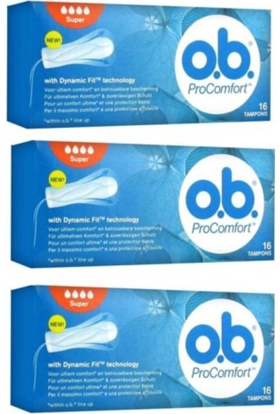 Johnsons O.b. Procomfort Süper Tampon 16'lı 3 Adet Johnsons O.b. Procomfort Süper Tampon 16'lı 3 Adet