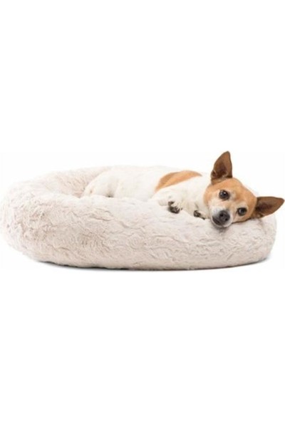 Astral Yumuşak Beyaz Peluş Kedi - Köpek Yatağı Minder