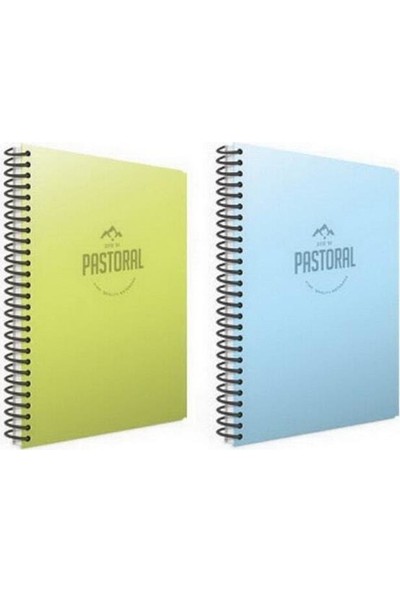 Gıpta Pastoral Spiralli Plastik Kapak Defter A4 96 Yaprak 1 Kareli + 1 Çizgili