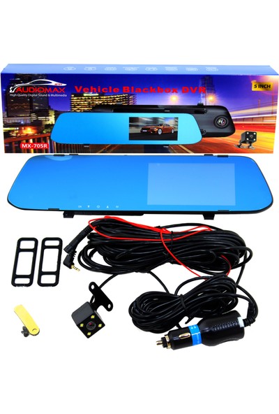 Audiomax MX-705R Kayıtlı Dikiz Ayna Ekran Ön ve Arka Kameralı Audiomax MX-705R Kayıtlı Dikiz Ayna Ekran Ön ve Arka Kameralı