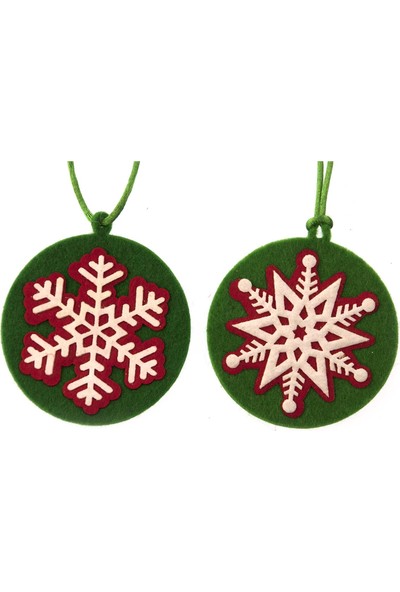 Toptan Keçe Askılı Yılbaşı Süsü 4 Adet Yılbaşı Süsleri