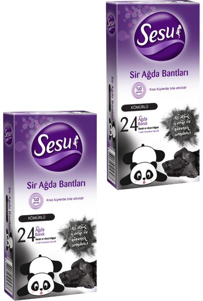 Sesu Ağda Bandı Kömürlü 24 Lü Panda x 2 Adet