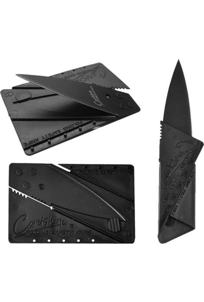 Buffer Kredi Kartı Şeklinde Fonksiyonel Katlanabilir Siyah Cep Chakısı