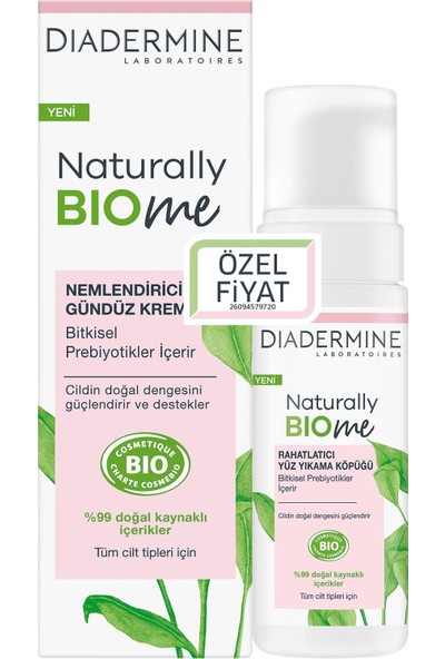 Diadermine Bio Me Gündüz Kremi + Bio Me Rahatlatıcı Yüz Yıkama Köpüğü 2'li Set Diadermine Bio Me Gündüz Kremi + Bio Me Rahatlatıcı Yüz Yıkama Köpüğü 2'li Set