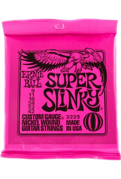 Ernie Ball PO2223 Elektro Gitar Teli Super Slinky 09-42 Ernie Ball PO2223 Elektro Gitar Teli Super Slinky 09-42