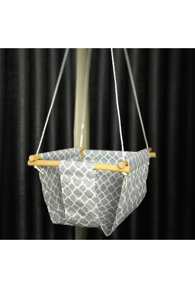 Miniks Ahşap Bebek Salıncak - Çocuk Beşik Hamak Salıncağı