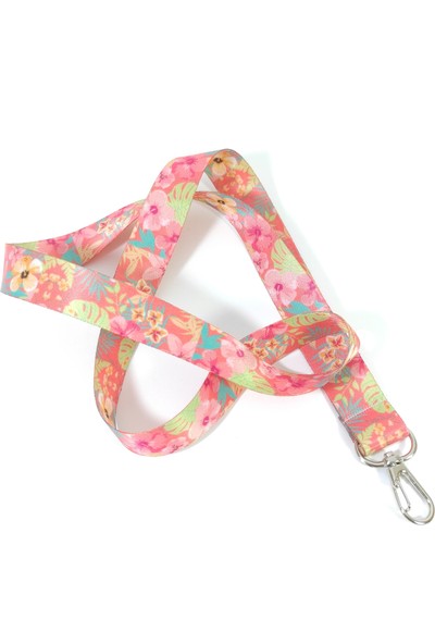 Çatı Medikal Sarı Çiçek Desenli Yaka Kartı & Boyun Askı İpi