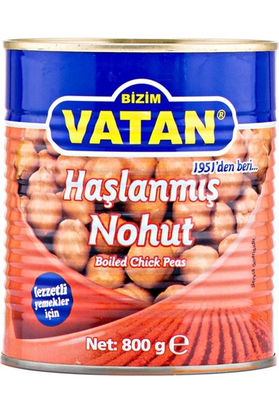 Bizim Vatan Haşlanmış Nohut 800 gr