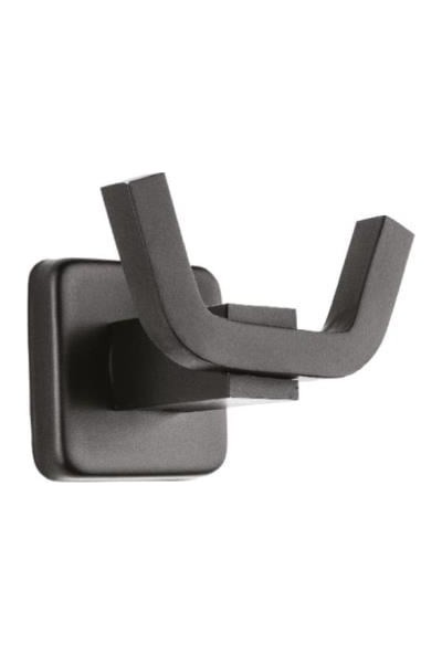 Alz Banyo Kare Mat Siyah Çatak Ikili Bornozluk Askılık