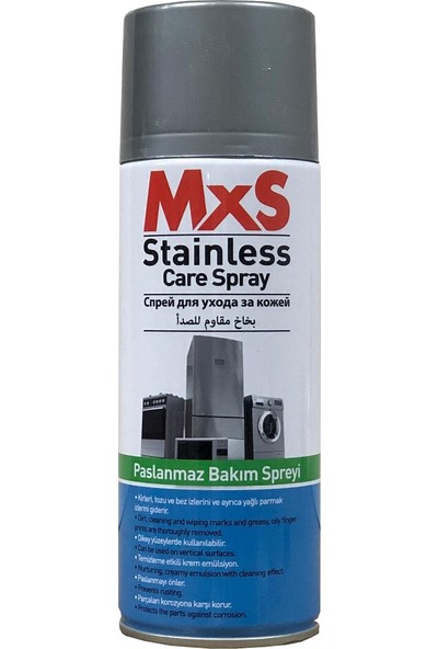MxS Paslanmaz Krom Temizleyici ve Parlatıcı Sprey 400 ml