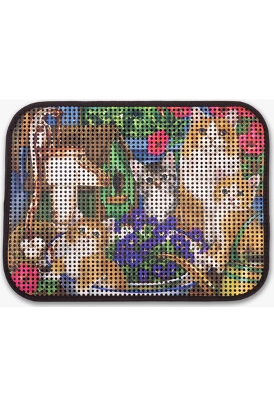 Bullcar Desenli Elekli Kedi Tuvalet Önü Paspası 60 x 45 cm Bullcar Desenli Elekli Kedi Tuvalet Önü Paspası 60 x 45 cm