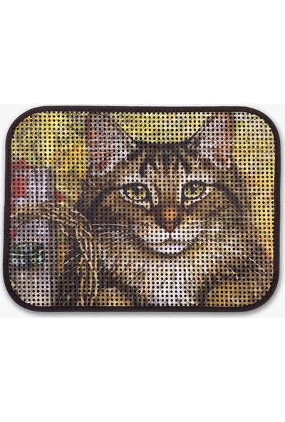 Bullcar Desenli Elekli Kedi Tuvalet Önü Paspası 60 x 45 cm Bullcar Desenli Elekli Kedi Tuvalet Önü Paspası 60 x 45 cm