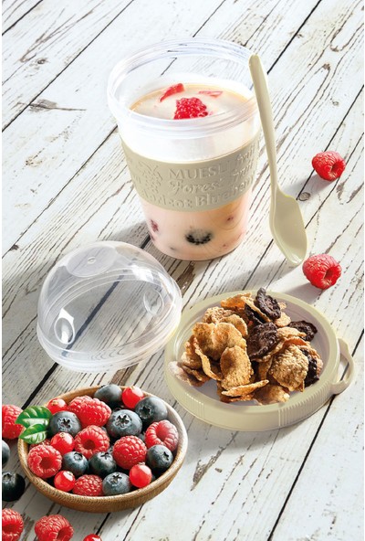 Vienev Take'n Go Kapaklı Kaşıklı Yoğurt Kabı Vienev Take'n Go Kapaklı Kaşıklı Yoğurt Kabı