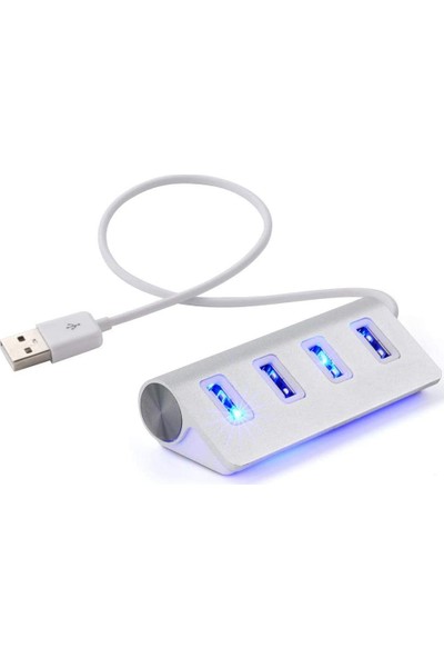 Alfais 4399 USB Hub 4 Port Çoklayıcı Çoğaltıcı Işıklı