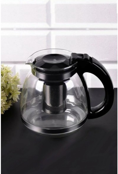 Morponi Süzgeçli Cam Demlik 1500 ml Kahve ve Bitki Çay Tea Pot Çaydanlık