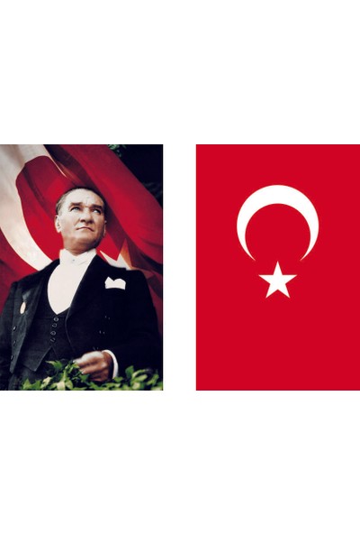 BAYRAKAL Atatürk Posteri ve Türk Bayrağı Kumaş 2'li Takım 100 x 150 cm BAYRAKAL Atatürk Posteri ve Türk Bayrağı Kumaş 2'li Takım 100 x 150 cm