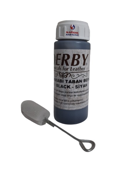 Derby Spor Siyah Ayakkabı Taban Boyası ve Boya Süngeri Derby Spor Siyah Ayakkabı Taban Boyası ve Boya Süngeri
