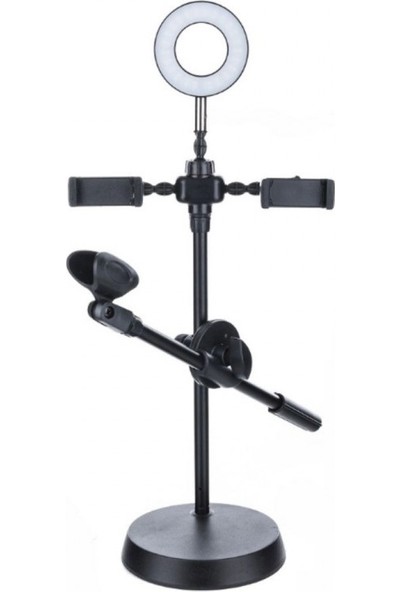Sezy Yayıncı Stüdyo Youtuber Mikrofonu Standı Işık ve Telefon Tutucu Tripod Sezy Yayıncı Stüdyo Youtuber Mikrofonu Standı Işık ve Telefon Tutucu Tripod