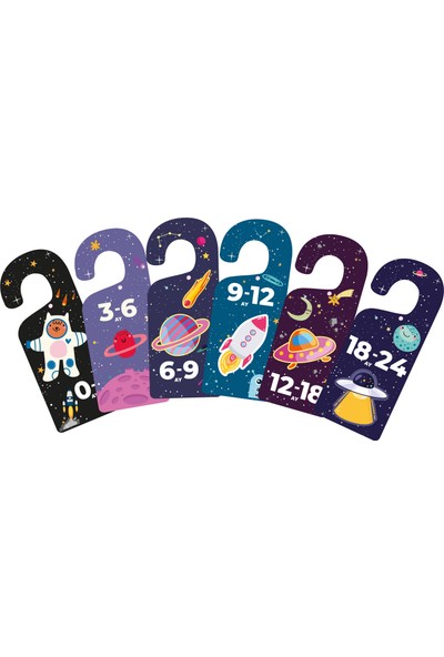 JUNO PAPER Bebek Dolabı Ayracı / Dolap Içi Askılık Seti – Space