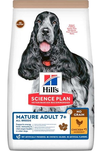 Hills No Grain Mature 7+ Tavuk Etli Yaşlı Tahılsız Köpek Maması 2.5 kg Hills No Grain Mature 7+ Tavuk Etli Yaşlı Tahılsız Köpek Maması 2.5 kg