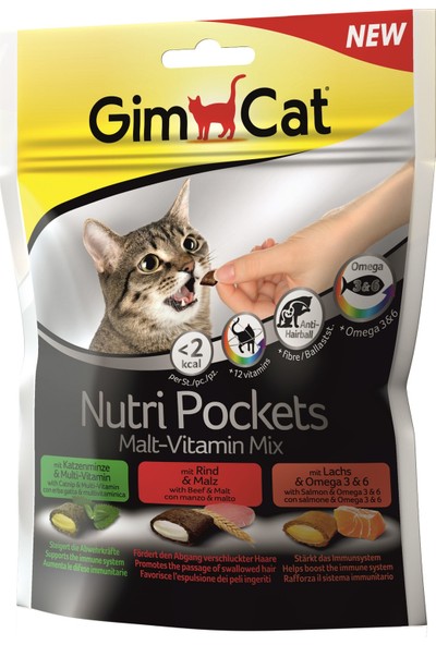 Gimcat Nutri Pockets Malt & Multivitamin Mix Kedi Ödülü Gimcat Nutri Pockets Malt & Multivitamin Mix Kedi Ödülü