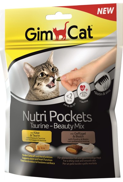 Gimcat Nutri Pockets Taurin & Beauty Mix Kedi Ödülü Gimcat Nutri Pockets Taurin & Beauty Mix Kedi Ödülü