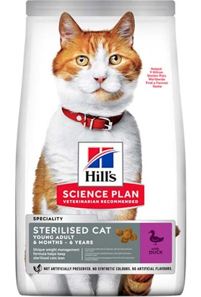 Hills Sterilised Ördekli Yetişkin Kısır Kedi Maması 1.5 kg Hills Sterilised Ördekli Yetişkin Kısır Kedi Maması 1.5 kg