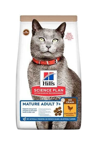 Hills No Grain Mature Adult +7 Yaşlı Tavuk Etli Tahılsız Kedi Maması 1.5 kg Hills No Grain Mature Adult +7 Yaşlı Tavuk Etli Tahılsız Kedi Maması 1.5 kg