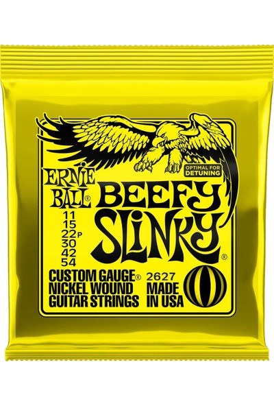 Ernie Ball 2627 Beefy Slinky Nickel Wound Electric Guitar Strings Takım Tel Elektro Gitar Teli 011-54 Ernie Ball 2627 Beefy Slinky Nickel Wound Electric Guitar Strings Takım Tel Elektro Gitar Teli 011-54