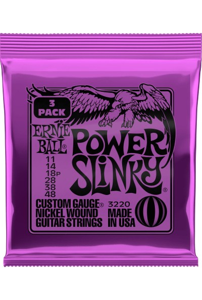 Ernie Ball 3220 Power Slinky Nickel Wound Electric Guitar Strings Elektro Gitar Teli 11-48 (3 Set) Ernie Ball 3220 Power Slinky Nickel Wound Electric Guitar Strings Elektro Gitar Teli 11-48 (3 Set)
