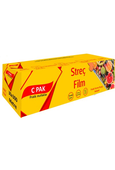 C Pak Streç Film 30 x 300 M + Pratik Kesme Bıçağı